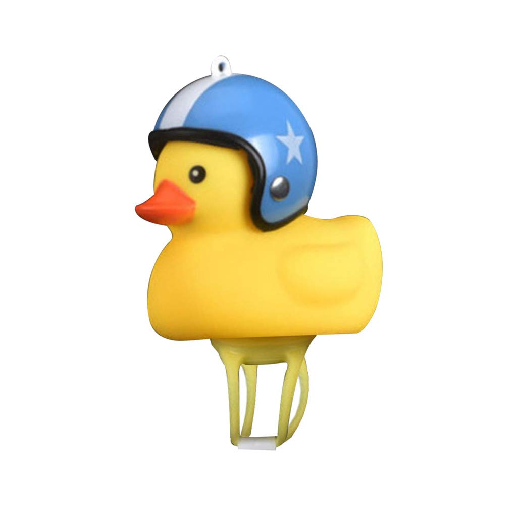 Binory Kids Cartoon Shining Duck Lighting Head Bike Horn,Cute Bicycle Lights Bell Squeeze Horns for Kids and Adults Bicycle,Bicycle Handlebar Accessories,Funny Cycling Light Rubber Duck Toys(D)