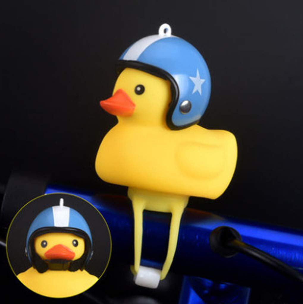 Binory Kids Cartoon Shining Duck Lighting Head Bike Horn,Cute Bicycle Lights Bell Squeeze Horns for Kids and Adults Bicycle,Bicycle Handlebar Accessories,Funny Cycling Light Rubber Duck Toys(D)