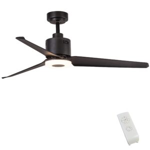 finxin indoor ceiling fan light fixtures black remote led 52 ceiling fans for bedroom,living room,dining room including motor,3-blades,remote switch