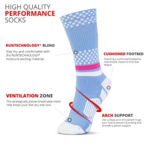 ChalkTalkSPORTS Volleyball Woven Mid-Calf Socks | Tropic Neon | Light Blue & Pink