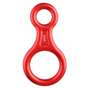 triwonder 35kn aluminum climb figure 8 descender rigging plate rappel gear downhill equipment heavy duty (red)