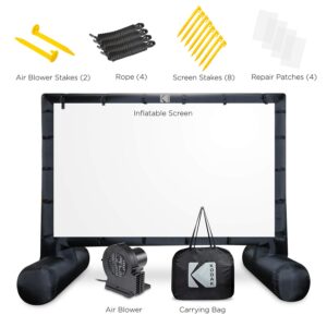 KODAK Inflatable Outdoor Projector Screen | 14.5 Feet, Blow-Up Screen for Movies, TV, Sports Games & More | includes Air Pump, Storage Carry Case, Stakes, Repair Patches