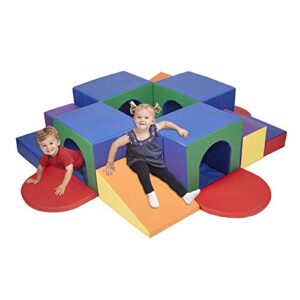 ecr4kids softzone four tunnel maze, toddler playset, assorted, 15-piece