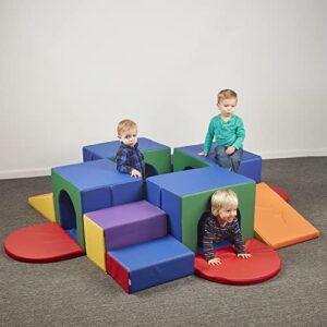 ECR4Kids SoftZone Four Tunnel Maze, Toddler Playset, Assorted, 15-Piece