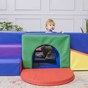 ECR4Kids SoftZone Four Tunnel Maze, Toddler Playset, Assorted, 15-Piece