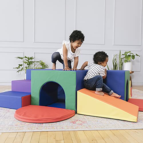 ECR4Kids SoftZone Four Tunnel Maze, Toddler Playset, Assorted, 15-Piece