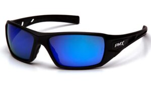 pyramex velar safety glasses, black frame/ice blue mirror lens