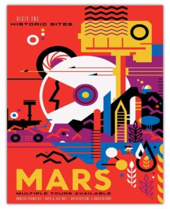 mars' space tourism astronomy wall art: unique, boho & modern astrology home decor for living room, bedroom & office - creative gift idea for zodiac, space, nasa poster fans | unframed posters 11x14