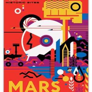 Mars' Space Tourism Astronomy Wall Art: Unique, Boho & Modern Astrology Home Decor for Living Room, Bedroom & Office - Creative Gift Idea for Zodiac, Space, NASA Poster Fans | Unframed Posters 11x14