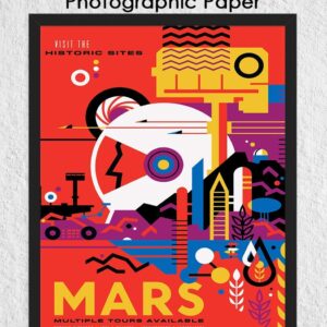 Mars' Space Tourism Astronomy Wall Art: Unique, Boho & Modern Astrology Home Decor for Living Room, Bedroom & Office - Creative Gift Idea for Zodiac, Space, NASA Poster Fans | Unframed Posters 11x14