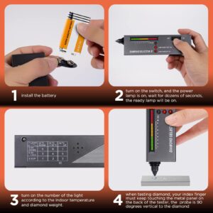 Dupeakya Professional Diamond Tester, Gem Tester Pen Portable Electronic Diamond Tester Tool for Jewelry Jade Ruby Stone