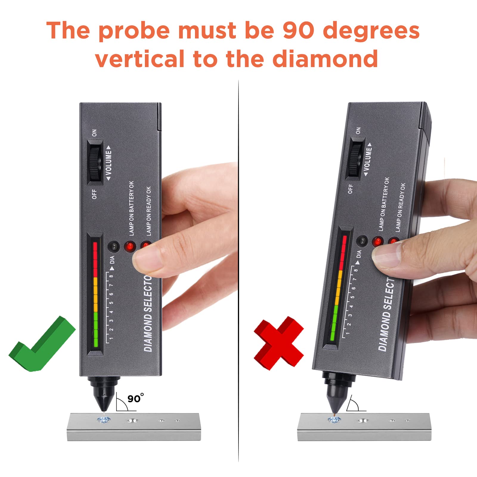 Dupeakya Professional Diamond Tester, Gem Tester Pen Portable Electronic Diamond Tester Tool for Jewelry Jade Ruby Stone