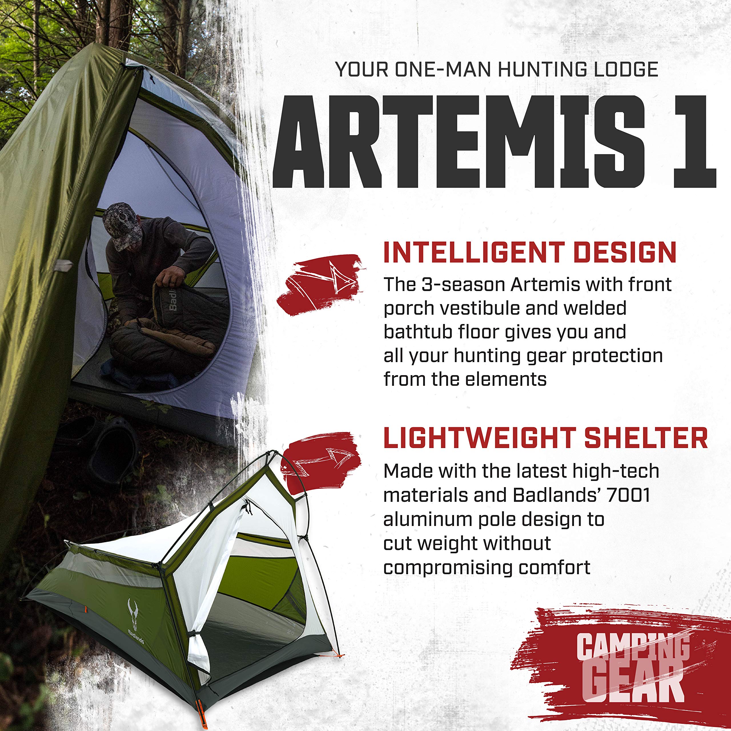 Badlands Artemis One-Man Tent - 3-Season Hunting Shelter, 1-Person