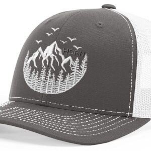 HORN GEAR Trucker Hat - Mountain Hat Edition (Charcoal/White)