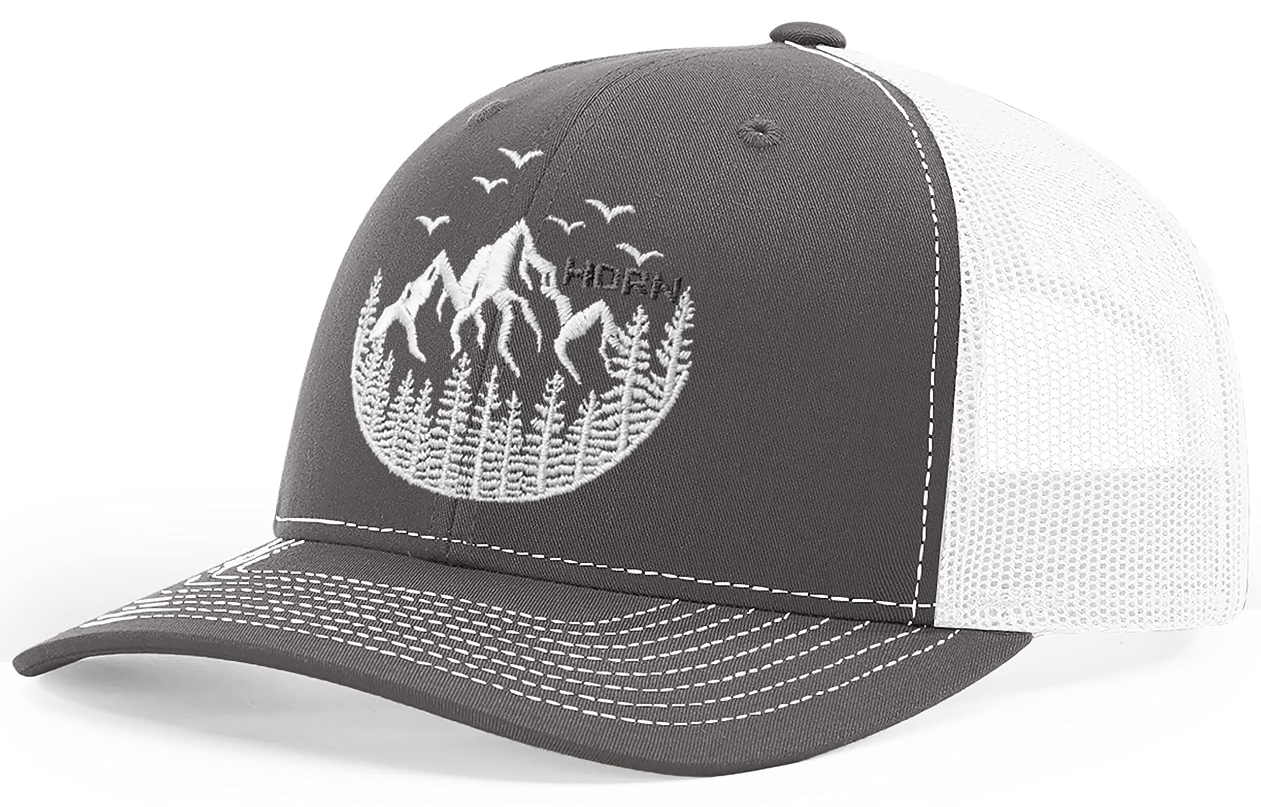 HORN GEAR Trucker Hat - Mountain Hat Edition (Charcoal/White)