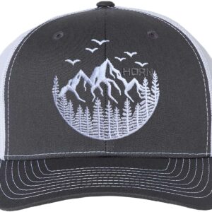 HORN GEAR Trucker Hat - Mountain Hat Edition (Charcoal/White)