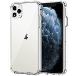 jetech case for iphone 11 pro max 6.5-inch, non-yellowing shockproof phone bumper cover, anti-scratch clear back (clear)