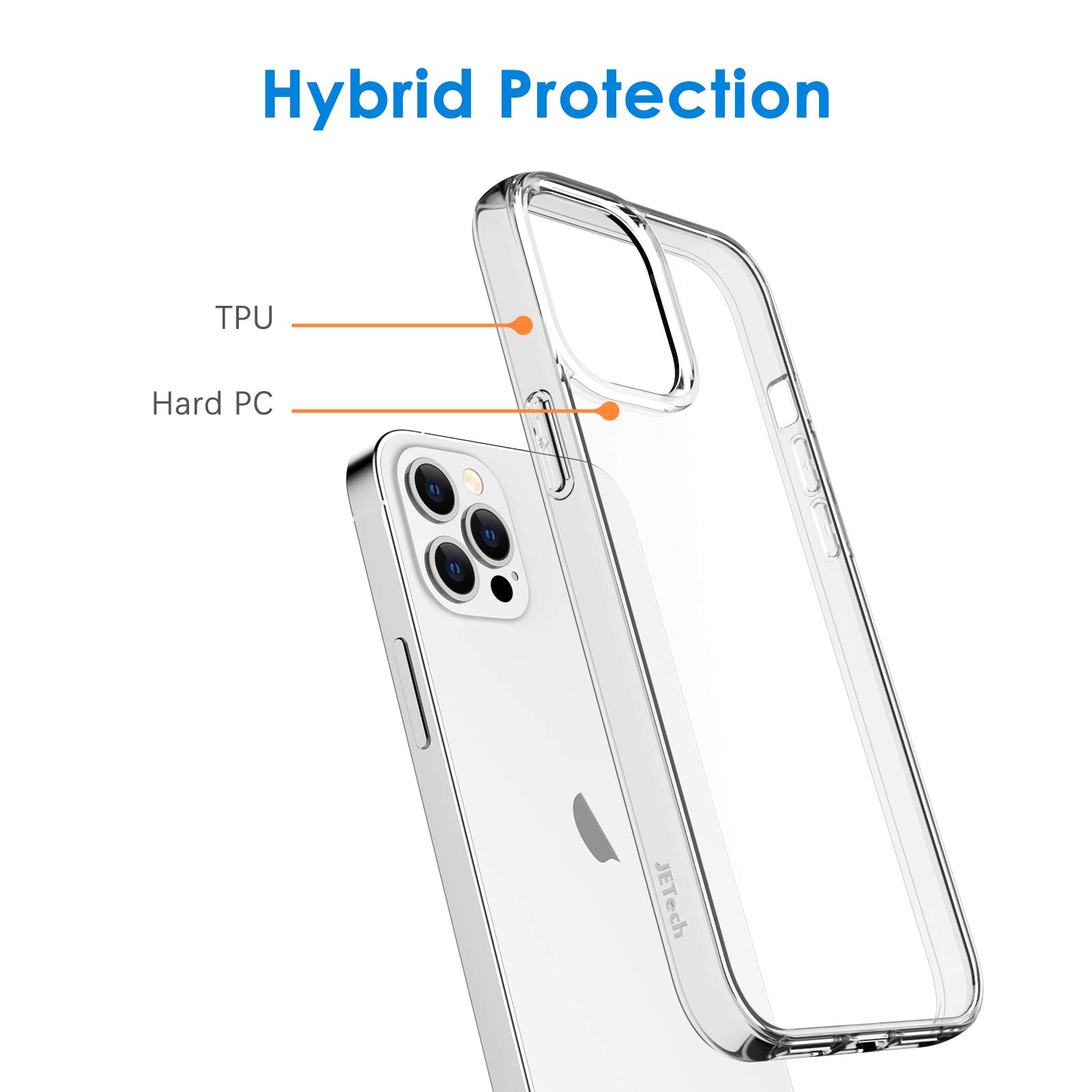 JETech Case for iPhone 12 Pro Max 6.7-Inch, Non-Yellowing Shockproof Phone Bumper Cover, Anti-Scratch Clear Back (Clear)