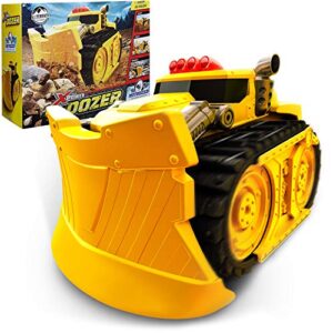 xtreme power dozer - motorized extreme bulldozer toy truck for boys & kids who love construction toys – plow through dirt, toys, wood, rocks – indoor & outdoor play – spring summer fall winter