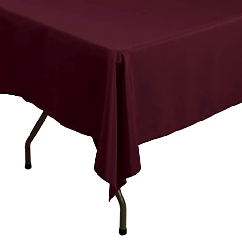 Waysle Rectangle Tablecloth - 70 x 120 Inch - Burgundy Rectangular Table Cloth for 6 or 8 Foot Table in Washable Polyester - Great for Wedding, Restaurant, Party, Banquet Decoration