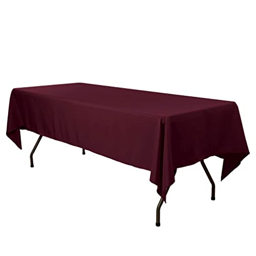 Waysle Rectangle Tablecloth - 70 x 120 Inch - Burgundy Rectangular Table Cloth for 6 or 8 Foot Table in Washable Polyester - Great for Wedding, Restaurant, Party, Banquet Decoration