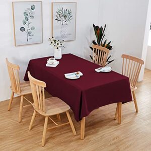 Waysle Rectangle Tablecloth - 70 x 120 Inch - Burgundy Rectangular Table Cloth for 6 or 8 Foot Table in Washable Polyester - Great for Wedding, Restaurant, Party, Banquet Decoration