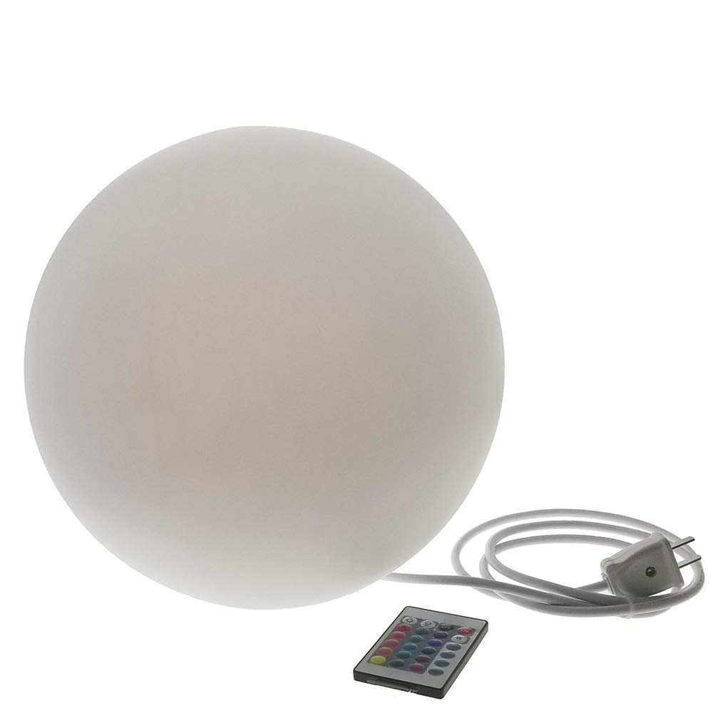 Modern Home Deluxe LED Glowing Sphere w/Infrared Remote Control - Direct Wired 12"