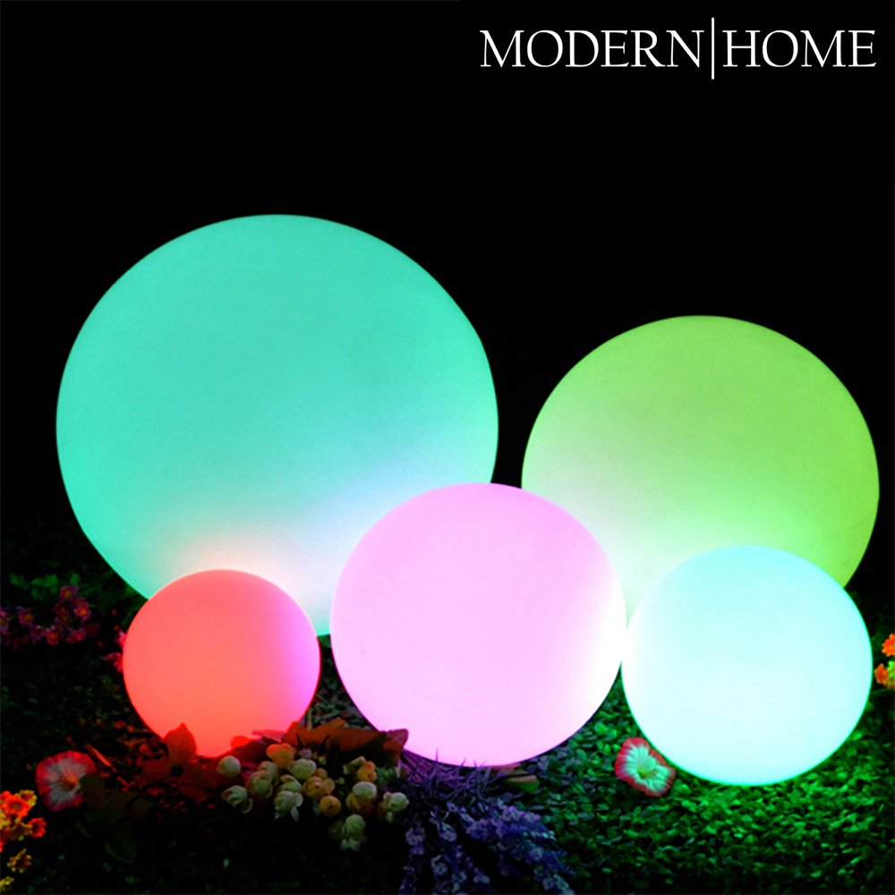 Modern Home Deluxe LED Glowing Sphere w/Infrared Remote Control - Direct Wired 12"