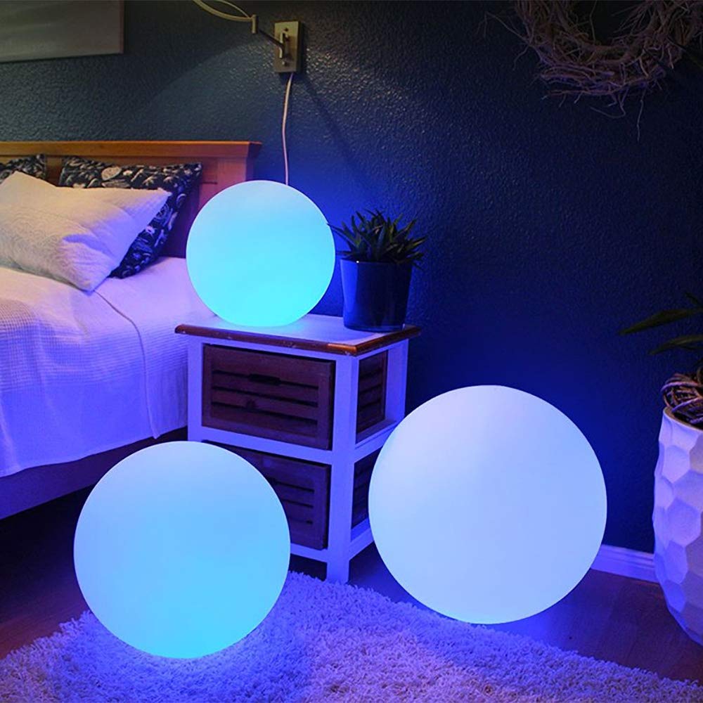 Modern Home Deluxe LED Glowing Sphere w/Infrared Remote Control - Direct Wired 12"