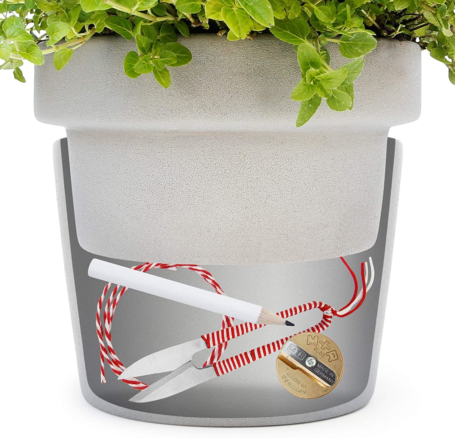 Suck UK Plant Pots Hideaway Secret Key Hider Secret Safe To Hide Keys Flower Pot With Hidden Safe & Secret Compartment Flower Pot Stash Box to Hide Your Key Set & Money Novelty Storage Safe