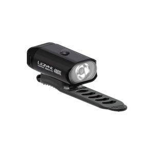 lezyne mini drive 400xl bicycle front light, 400 lumen, road, mountain, gravel bike, white led, usb rechargeable, black