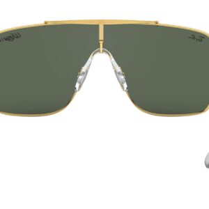 Ray-Ban RB3697 Wings II Square Sunglasses, Gold/Dark Green, 35 mm + 1