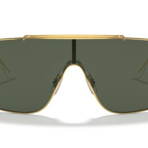 Ray-Ban RB3697 Wings II Square Sunglasses, Gold/Dark Green, 35 mm + 1