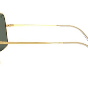 Ray-Ban RB3697 Wings II Square Sunglasses, Gold/Dark Green, 35 mm + 1