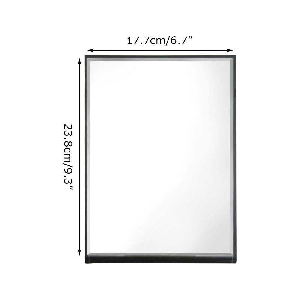 ZBEIVAN 10x7 Inches Portable Folding Makeup Mirror with Cosmetic Desktop Standing for Travel, Vanity Table, Room Decor, Beauty Gifts, Black