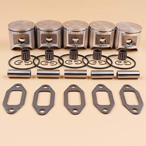 laliva tools - 5pcs/lot 48mm piston pin ring bearing gasket kit for husqvarna 365 365xp jonsered 2065 2165 gasoline chainsaw parts 12mm pin