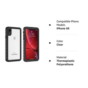 OUNNE Waterproof Dustproof Shockproof Case for iPhone XR, Full Body Protection Cover with Built-in Screen Protector, Waterproof, Clear Case for iPhone XR 6.1 inch