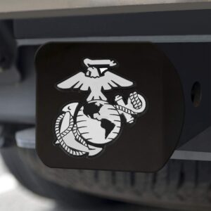 u.s. marines black metal hitch cover