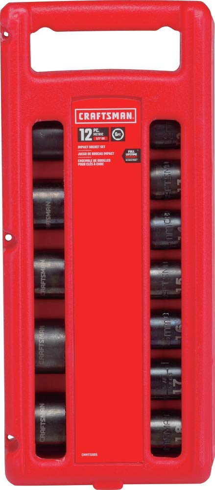 CRAFTSMAN Impact Socket Set, Metric, 1/2", 12Piece (CMMT15885)