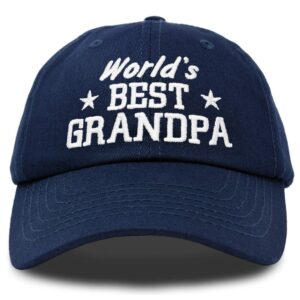 dalix worlds best grandpa dad hat grandfather gift cotton cap in navy blue