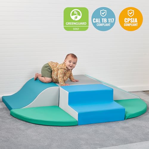 ECR4Kids SoftZone Little Me Wall Climb and Slide, Beginner Playset, Contemporary, 6-Piece