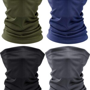 4 Pieces Summer Neck Gaiter Bandana Face Scarf Mask Sun Protection Thin Breathable Neck Gaiter for Men Women Cycling Running