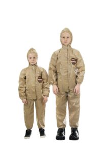 mira safety suit disposable protective coverall with hood and elastic cuff size (yl)