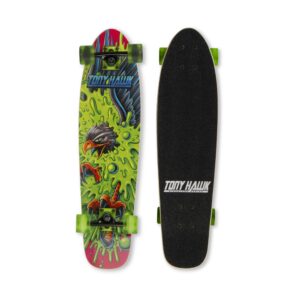 tony hawk 31" complete cruiser skateboard, 9-ply maple deck skateboard for cruising, carving, tricks and downhill, slime hawk