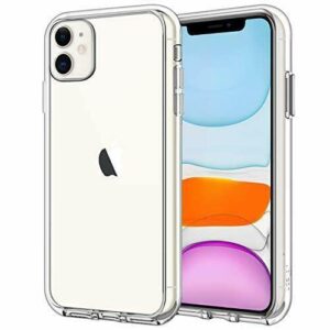 jetech case for iphone 11 6.1-inch, non-yellowing shockproof phone bumper cover, anti-scratch clear back (clear)