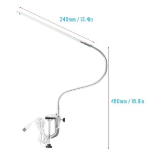 Desk Lamp with Clamp,Desk Lamp Clip on Lamp,LED Eye-Caring Desk Lamp with USB Rechargeable Reading Lights,Task Table Lamps,Foldable Bed Lamp,360° Swivel Desk Lamp for Manicure,Reading,Tattoo Light