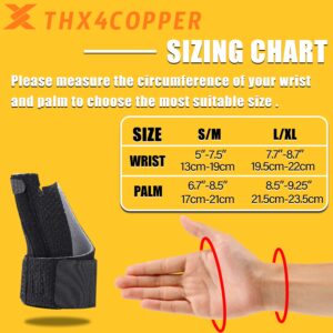 THX4COPPER Reversible Thumb&Wrist Stabilizer Splint for BlackBerry Thumb,Trigger Finger, Pain Relief, Arthritis,Tendonitis, Sprained, Carpal Tunnel, Stable, Lightweight, Breathable