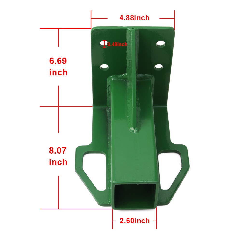 NIXFACE Rear Trailer Hitch Receiver Fit for John Deere Gator 4x2 6x4 Old Style W/Bolts Green