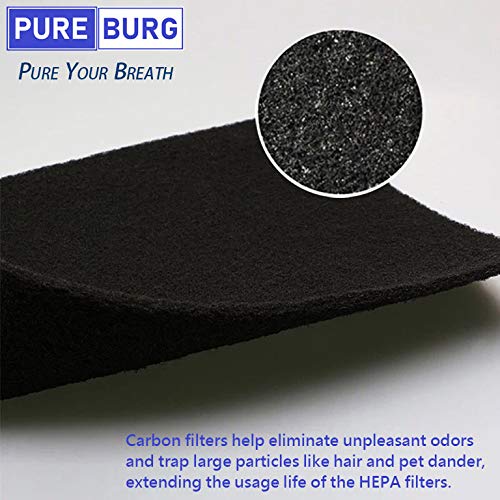 PUREBURG AP-1512HH Replacement True HEPA Filter Set Compatible with Coway AP-1512HH, AP-1518, AIRMEGA 200M Mighty Air Purifiers,Replaces Part 3304899, H13 Activated carbon Air Clean Dust,2+4