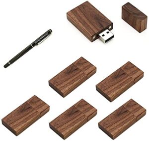 5 pack rectangle walnut wood 2.0/3.0 usb flash drive usb disk memory stick with wooden (2.0/32gb)